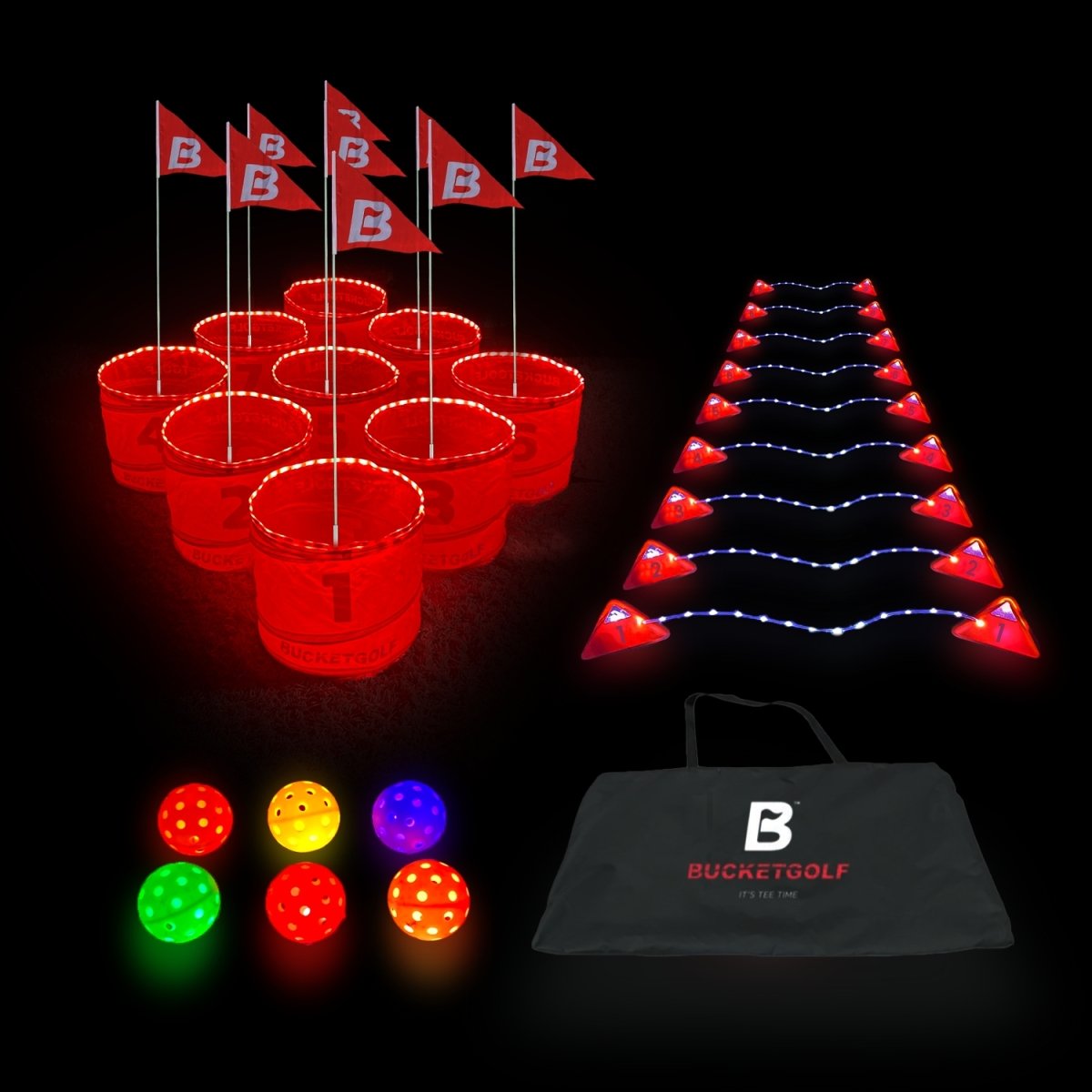 Bucketgolf GLOW Pro Set | Night Golf game lights up LED – Elevate ...